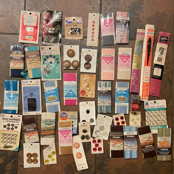 Office | Vintage Sewing Lot Buttons Binding And More | Poshmark